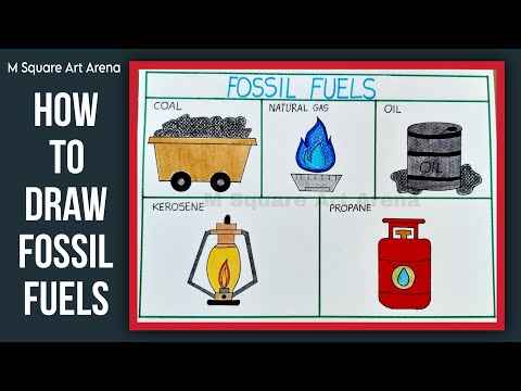 How to Draw Fossil Fuels | Drawing of Science Projects | FOSSIL FUELS DRAWING |