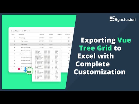 Export Vue Tree Grid to Excel format with Complete Customization