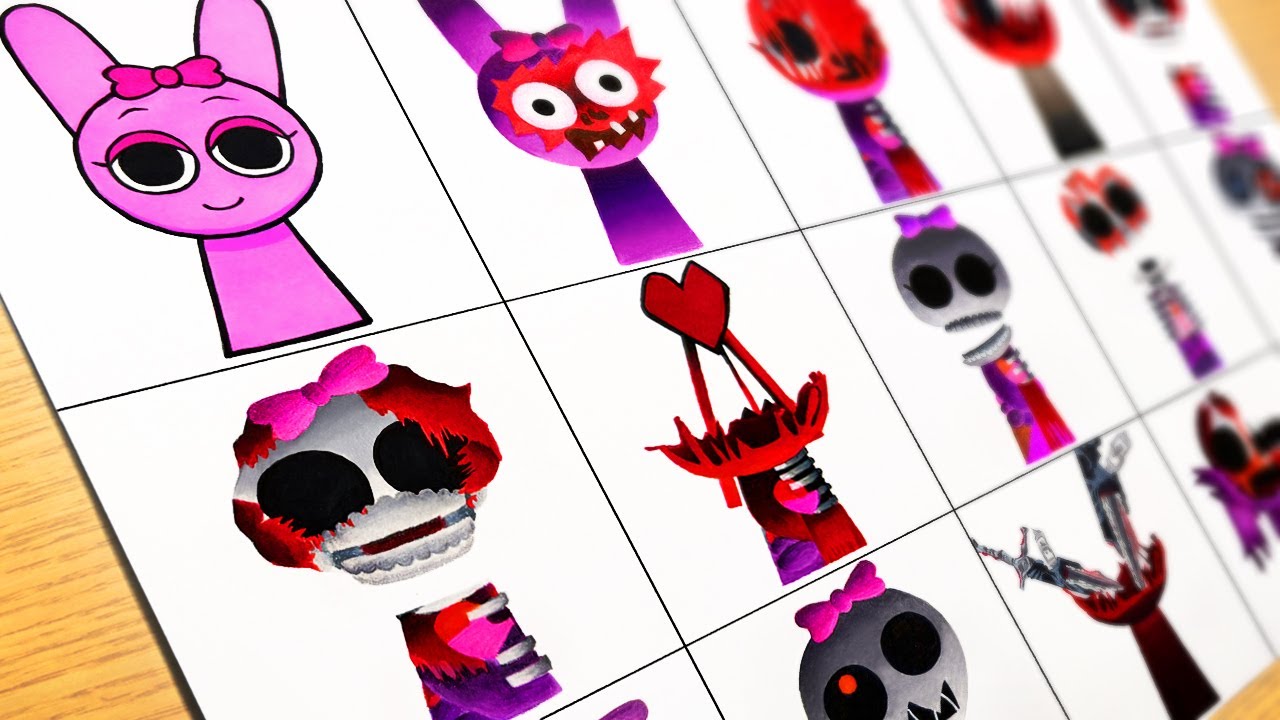 Drawing Incredibox Sprunki : Phase 1 to Phase 18 [Pinki] New Updated Phase / Sprunki Mix