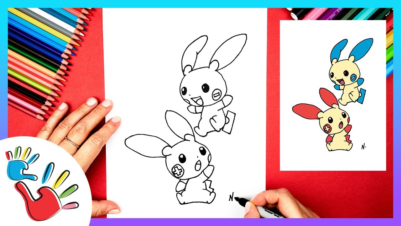 How to Draw Plusle and Minun from Pokemon | Easy Step-by-Step Tutorial for Kids