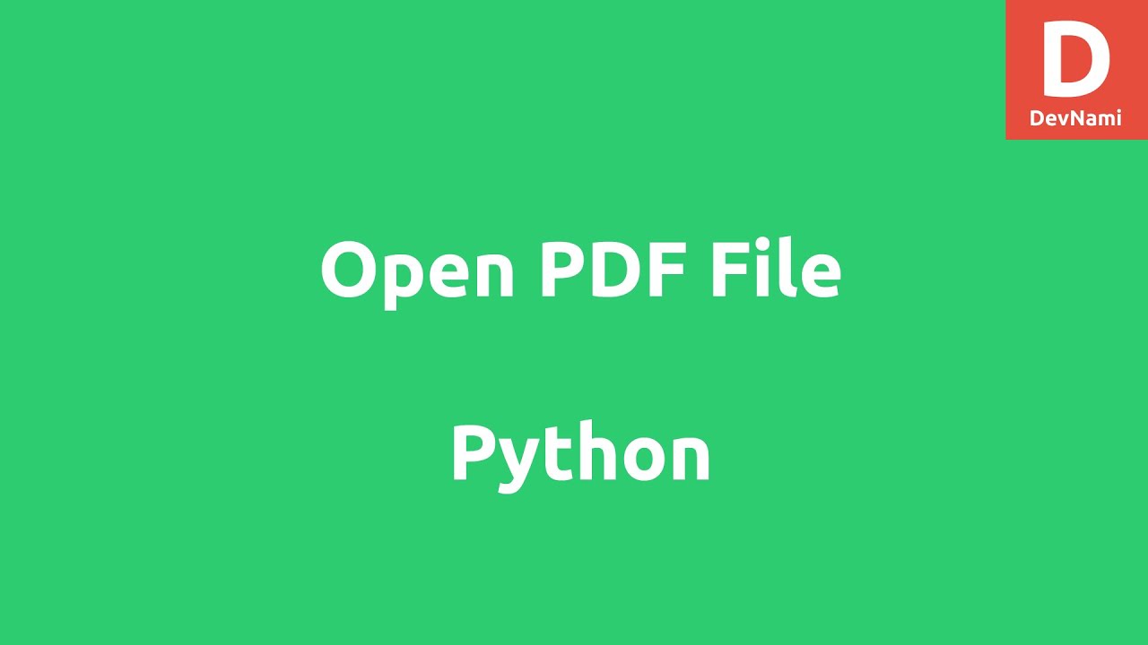 Python How to open PDF file from Hard Disk