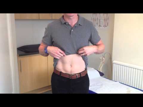 Contracting transverse abdominis in a standing position