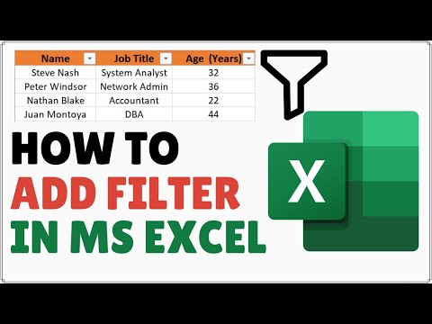 How to Add Filter in Excel