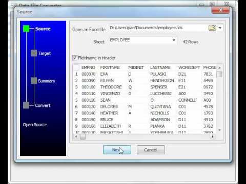Convert Excel file to SQL file