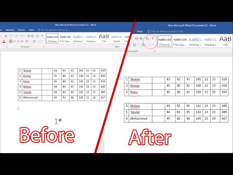 How to split a table in word vertically