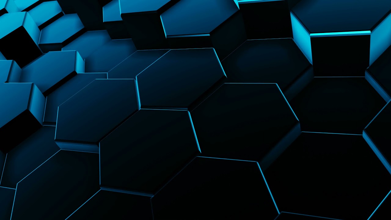 4k Futuristic Blue Hexagon Pattern