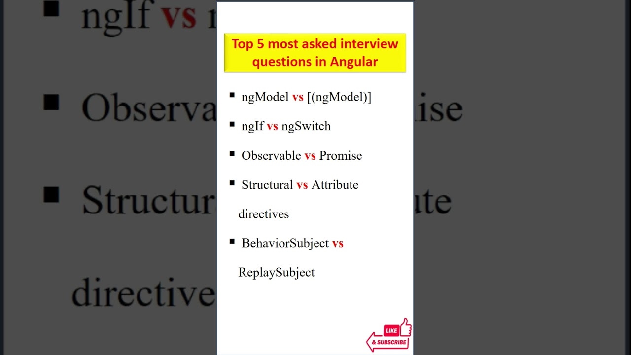 Frequently Asked Angular Interview Questions