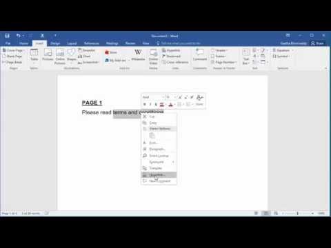 How to Create a Hyperlink for a Bookmark in document in Word 2016