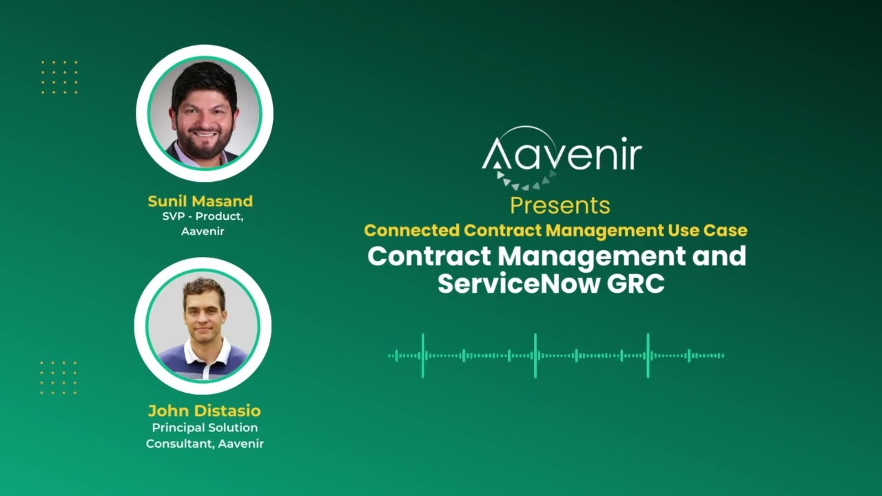 9 - Connected Contract Management Use Case - Contract Management and ServiceNow GRC