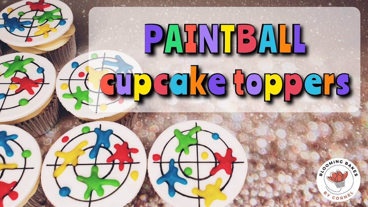 Paintball cupcake toppers