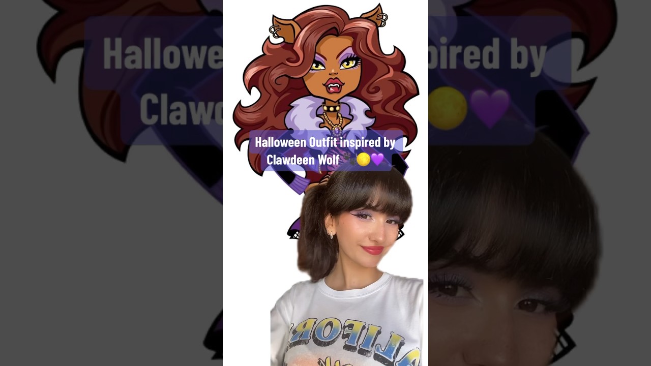 Halloween outfit inspired by Clawdeen Wolf 🐾🌕💜 #monsterhigh #clawdeenwolf #cosplay #halloween