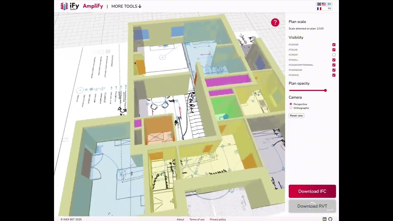 Transform architecture plan PDF to BIM for free