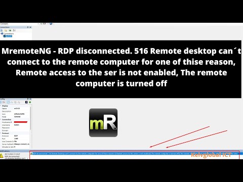 Fix-MremoteNG - RDP. 516 Remote desktop can´t connect to the remote computer for one of this reasons