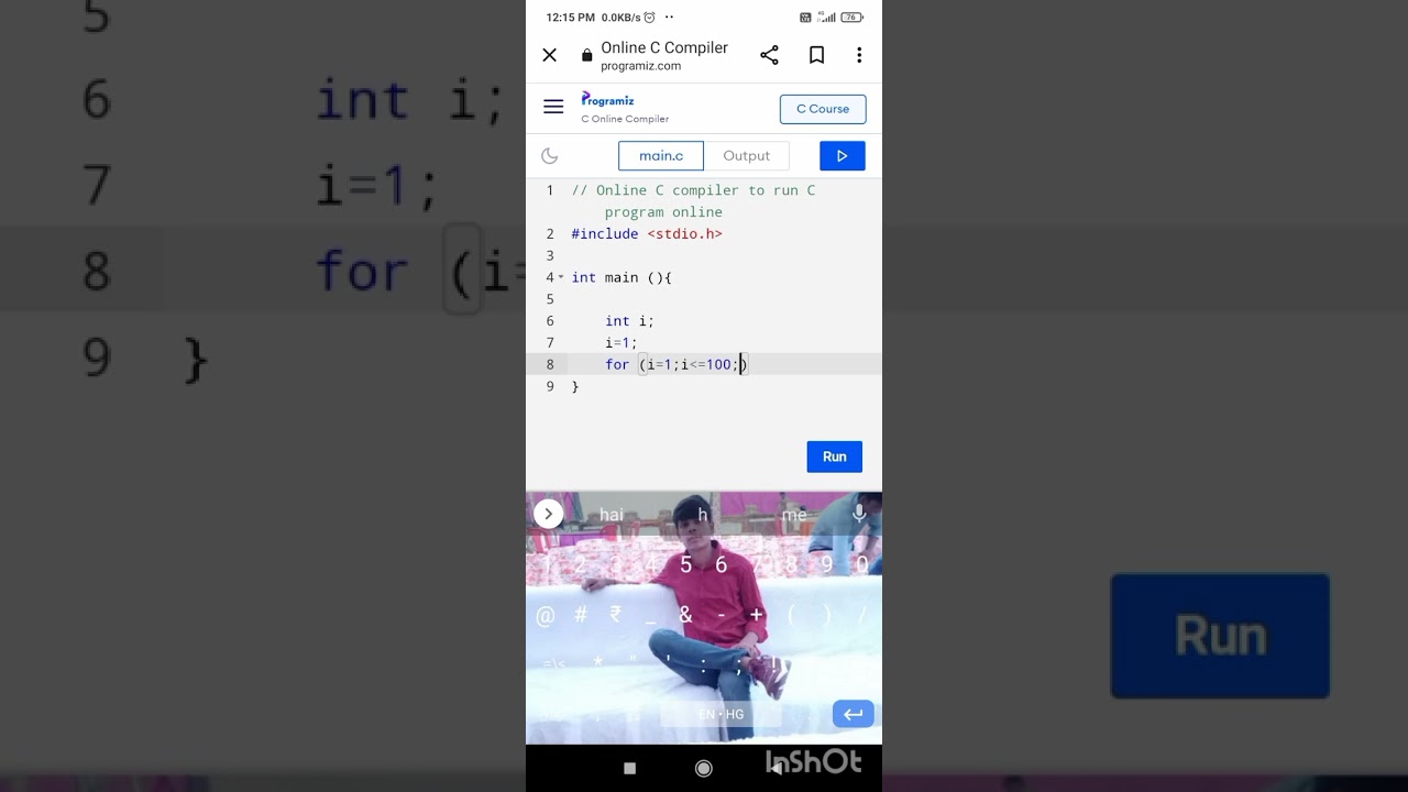 #6 How to print your name 100 times in C programing language for loop using
