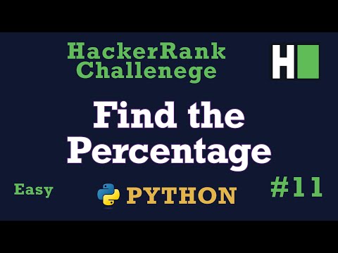 11. Find Percentage: Hackerrank | Python Solution Explained