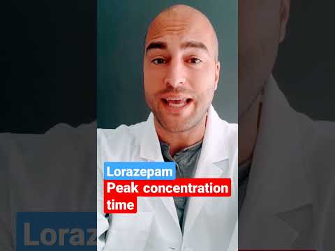 Lorazepam (Ativan) peak concentration time 💊