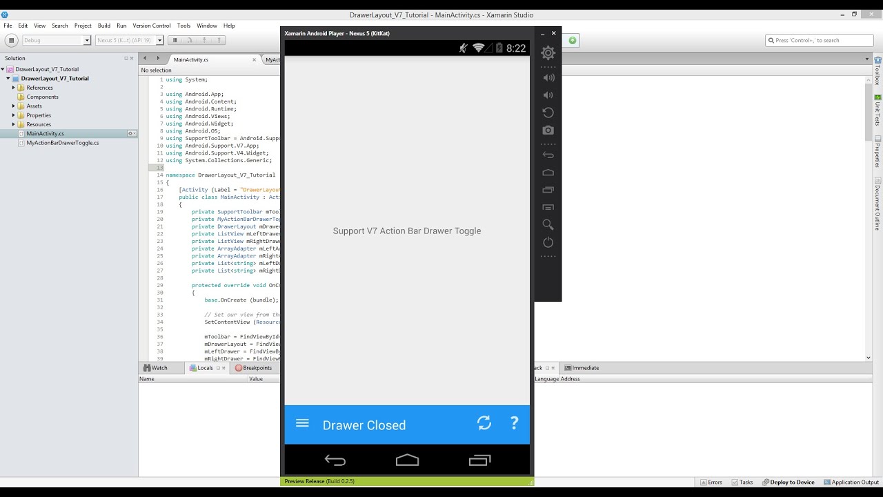 Xamarin Android Tutorial   52   Reverse Navigation Drawer