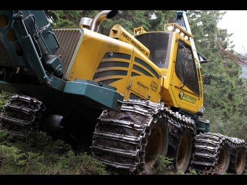 HSM 405H and 208F with winch on extrem steep slope