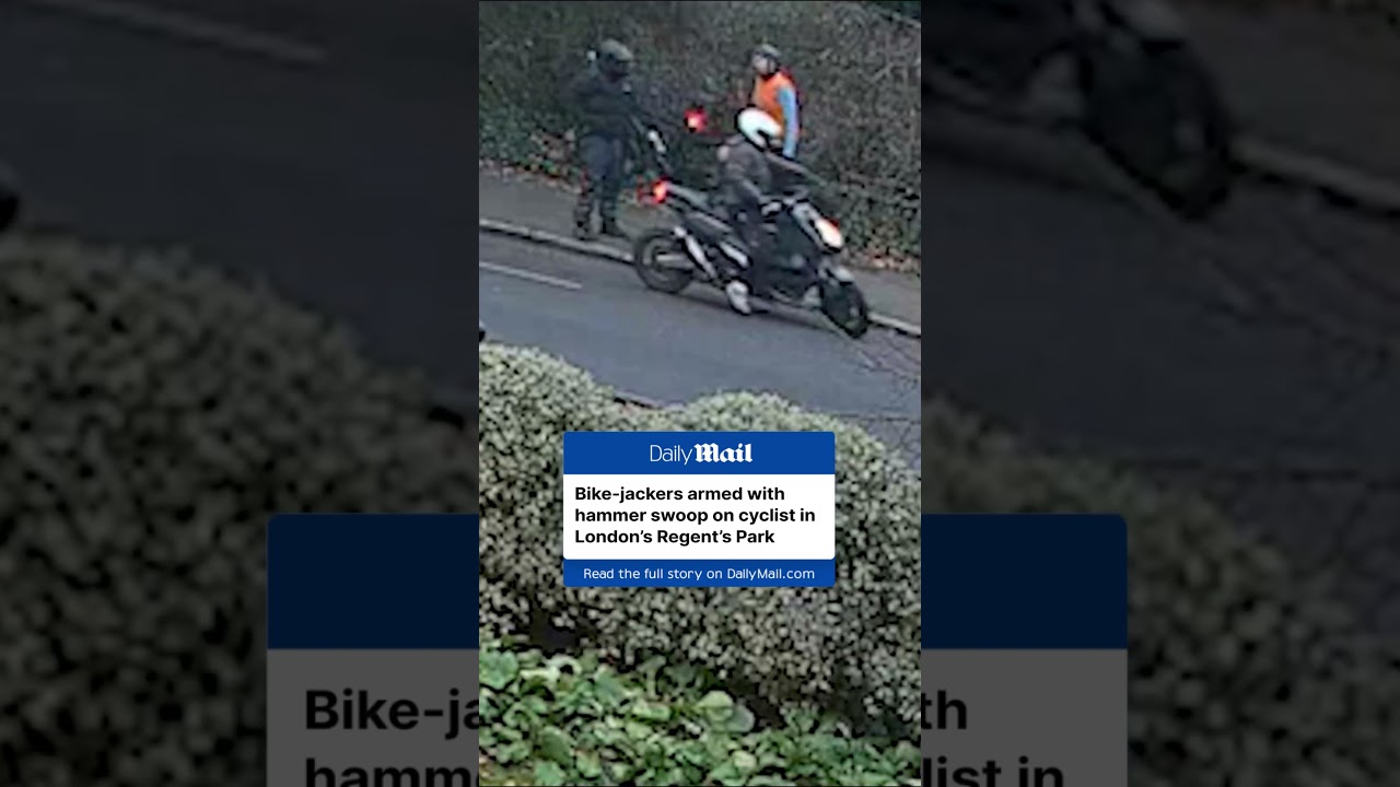 Moment hammer-wielding bike-jackers attack cyclist and steal his £4,200 bike in Regent's Park