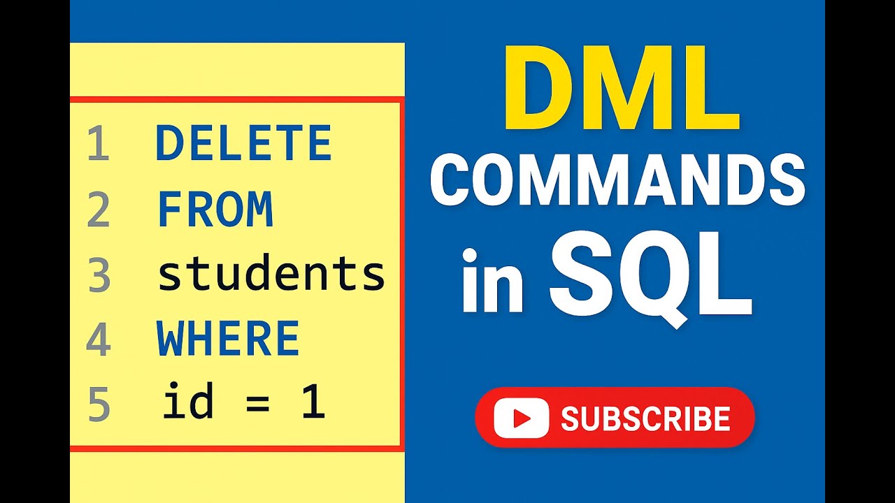 DML Commands in SQL Explained | INSERT, UPDATE, DELETE | SQL Tutorial for Beginners #sql