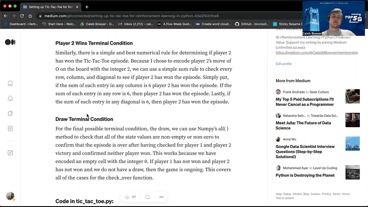 Setting up TicTacToe for Reinforcement Learning