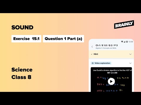 Sound | MHSCERT | Class 8 | Science | Exercise 15.1 | Q.1 | Part (a)