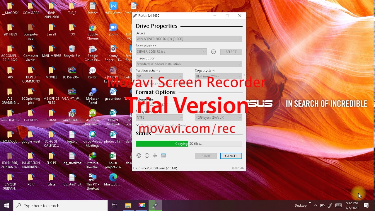 Creating bootable Win Server 2008 R2 OS Installer using rufus App