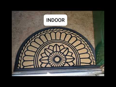 MIBAO Half Round Door Mat, Non-Slip Welcome Entrance Way Rug, Durable Rubber Door Mats, Low-Profile