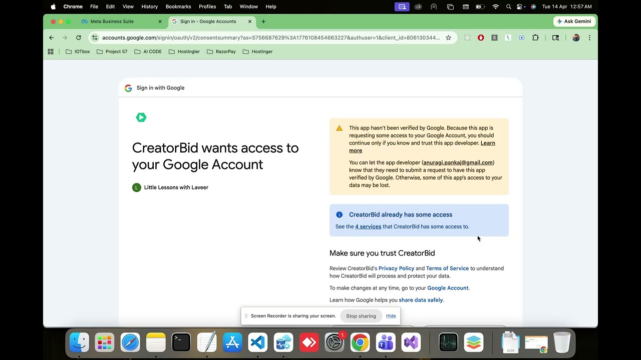 Demo Video: CreatorBid Youtube Connection