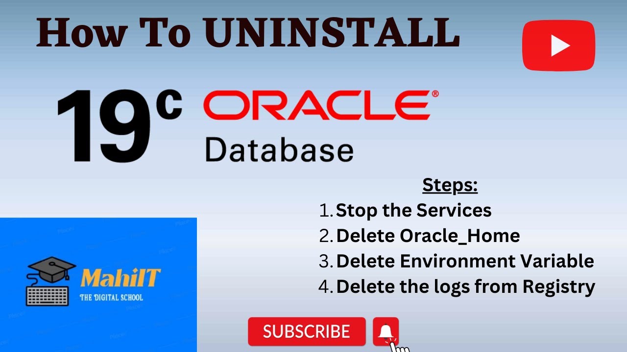HOW TO UNINSTALL ORACLE 19C DATABASE ON WINDOWS 11 / WINDOWS 10 By MahiI