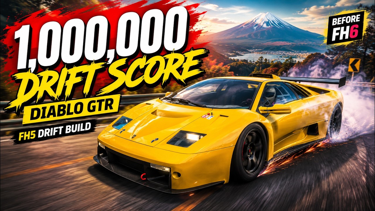 1,000,000 Drift Score in a Lamborghini Diablo GTR! FH5 Drift Build Before Forza Horizon 6