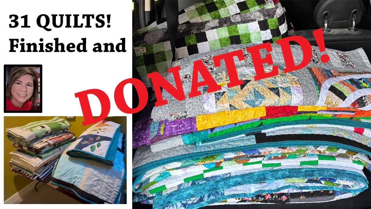 ☀️🧵 34 QUILTS, 46 BOBBINS, 78.5 HOURS! 🧵☀️ Turning quilt tops into finished quilts! LINKS TO ALL!