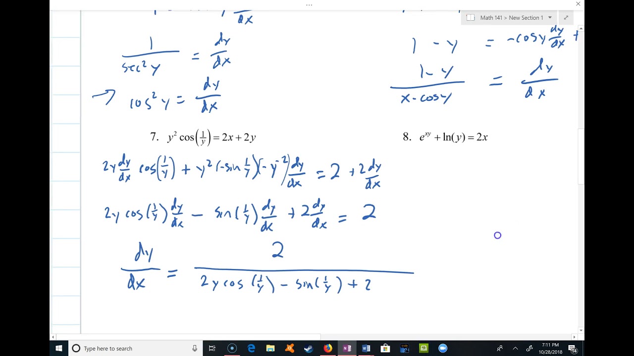 math 151 more implicit diff. practice sheet solutions