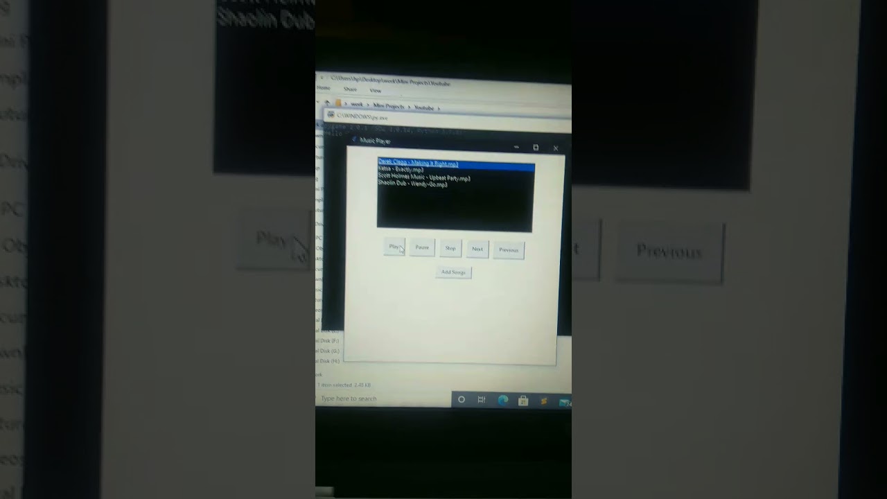 Music Player Using Python. Link in description. #python #pythonprogramming