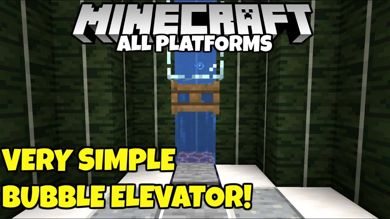 Minecraft: Simple Bubble Column Water Elevator! Compact! Java Bedrock Xbox Ps4 PE