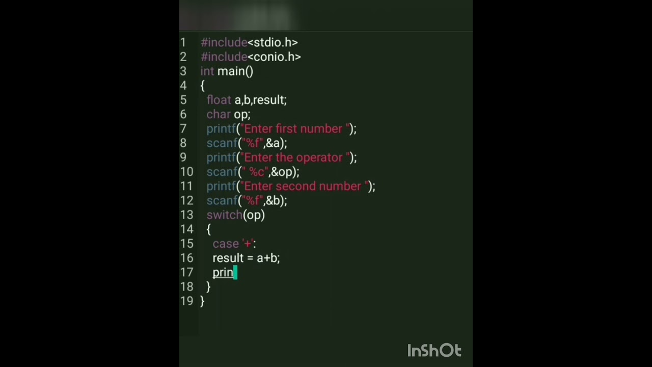Calculator program in C | C programming