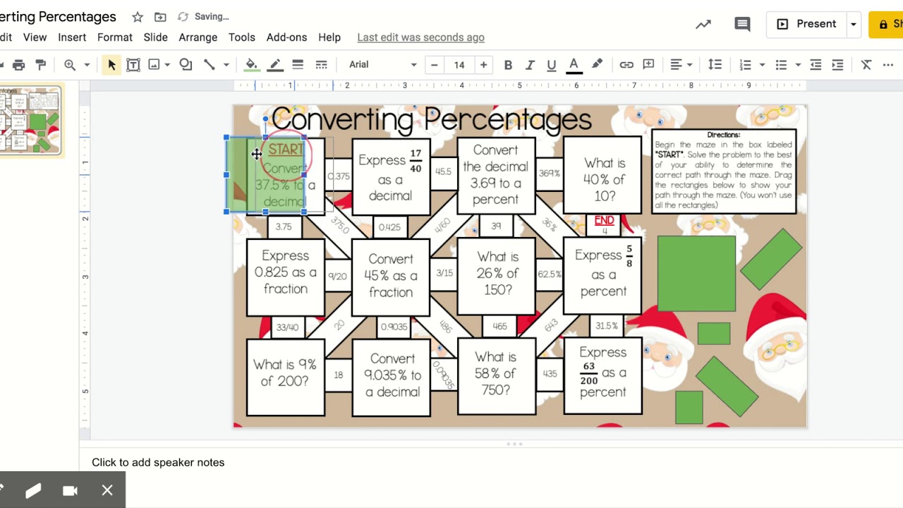 Converting Percentages - Google Slides