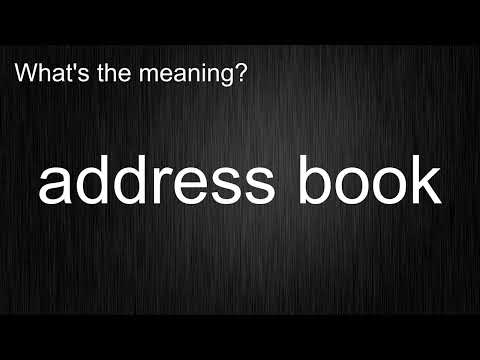 What's the meaning of "address book", How to pronounce? #meaning #pronunciation #Dictionary