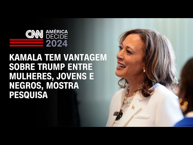 Kamala tem vantagem sobre Trump entre mulheres, jovens e negros, mostra ...