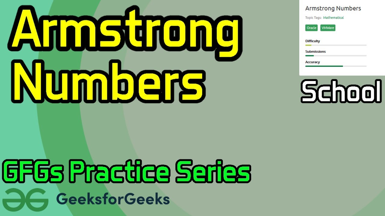 Armstrong Numbers | Practice | GeeksforGeeks