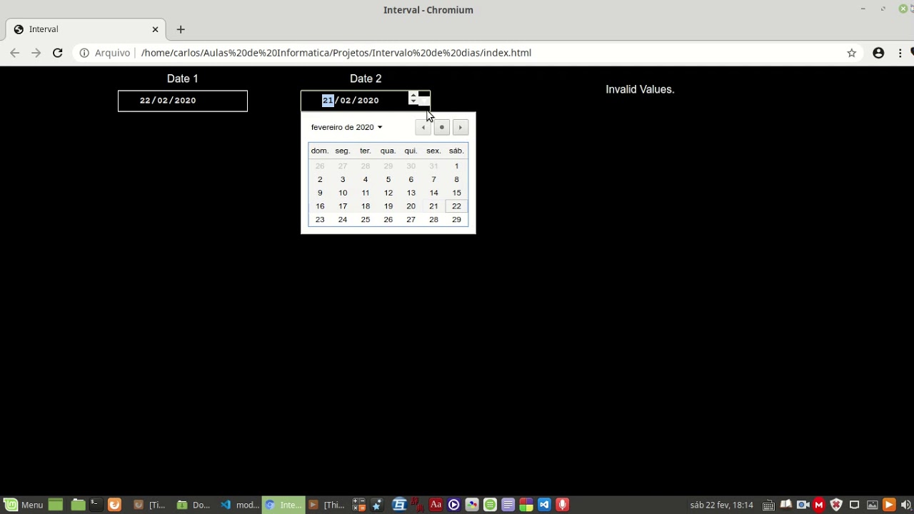 Number of Days Between Two Dates | Javascript Application