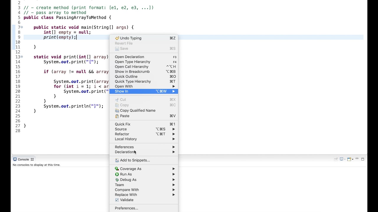 Java Tutorial: Passing an Array to a Method