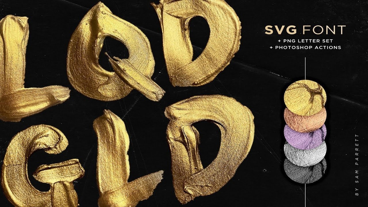 Liquid Gold SVG Font + Actions Font Free Download