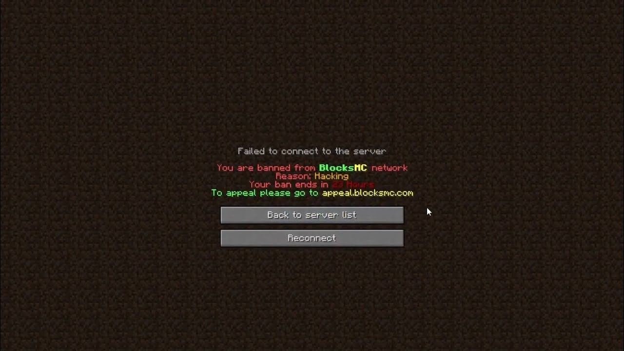 Banned From BlocksMC For 