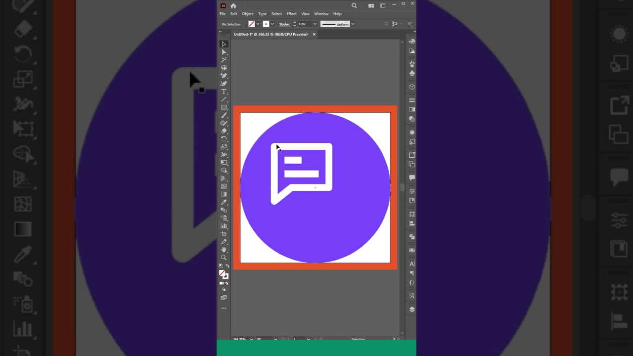 How to make a Messaging icon in Illustrator #shortvideo