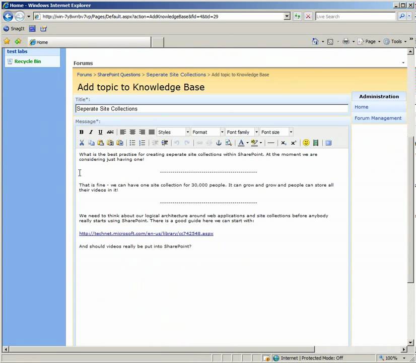 SharePoint Knowledge Base