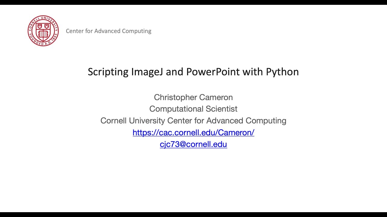 Case Study - Scripting ImageJ and PowerPoint with Python