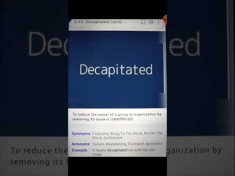 Synonyms of DECAPITATED ll IELTS vocabulary