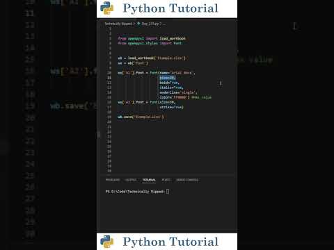 Styling Excel Font With Openpyxl | Python Tutorial