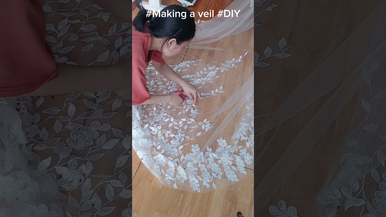 Making a custom veil for bride in Canada #custommade #handmade #handwork #veil #bridal #handsewing